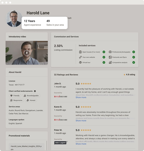Agent experience highlighted section
